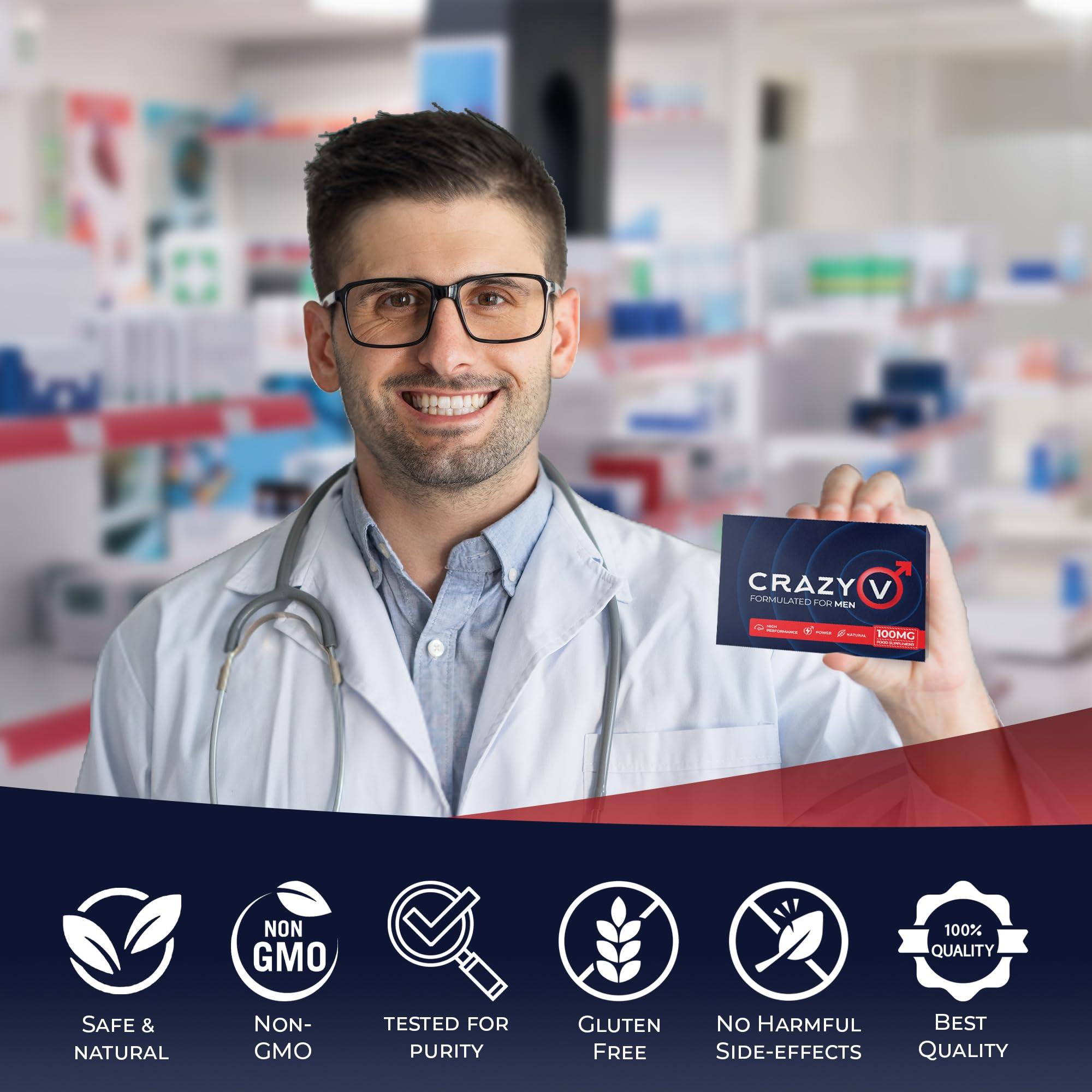 Crazy V Blue Fast-Acting 100mg Tablets: Strong Crazy V